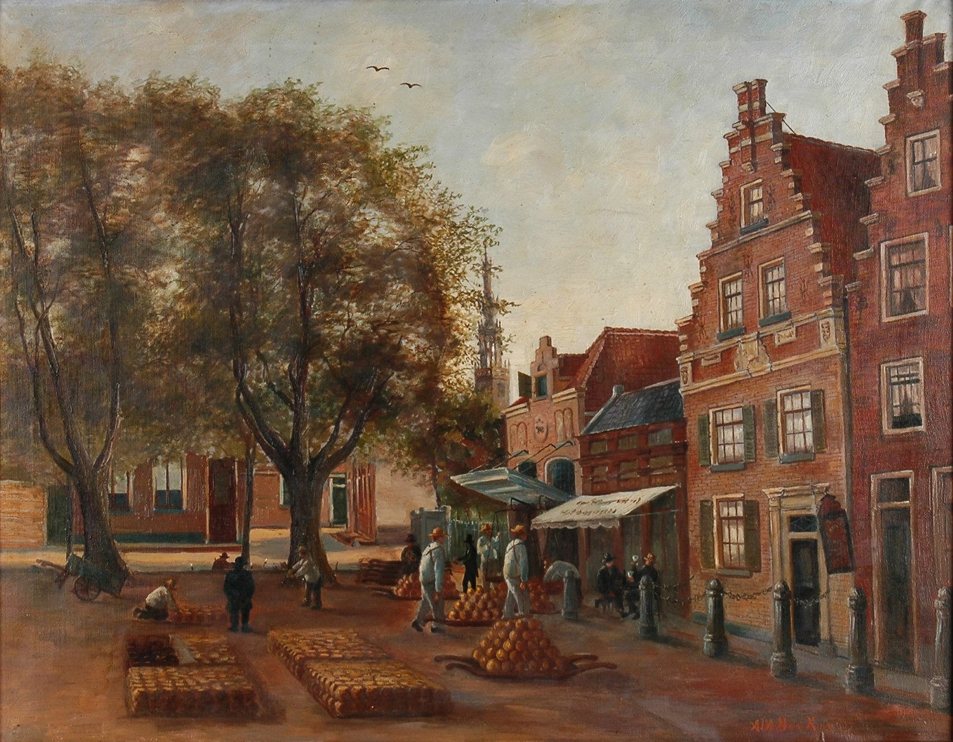 The cheese-market of Edam, Anthony Beek, beginning 20th Century ...